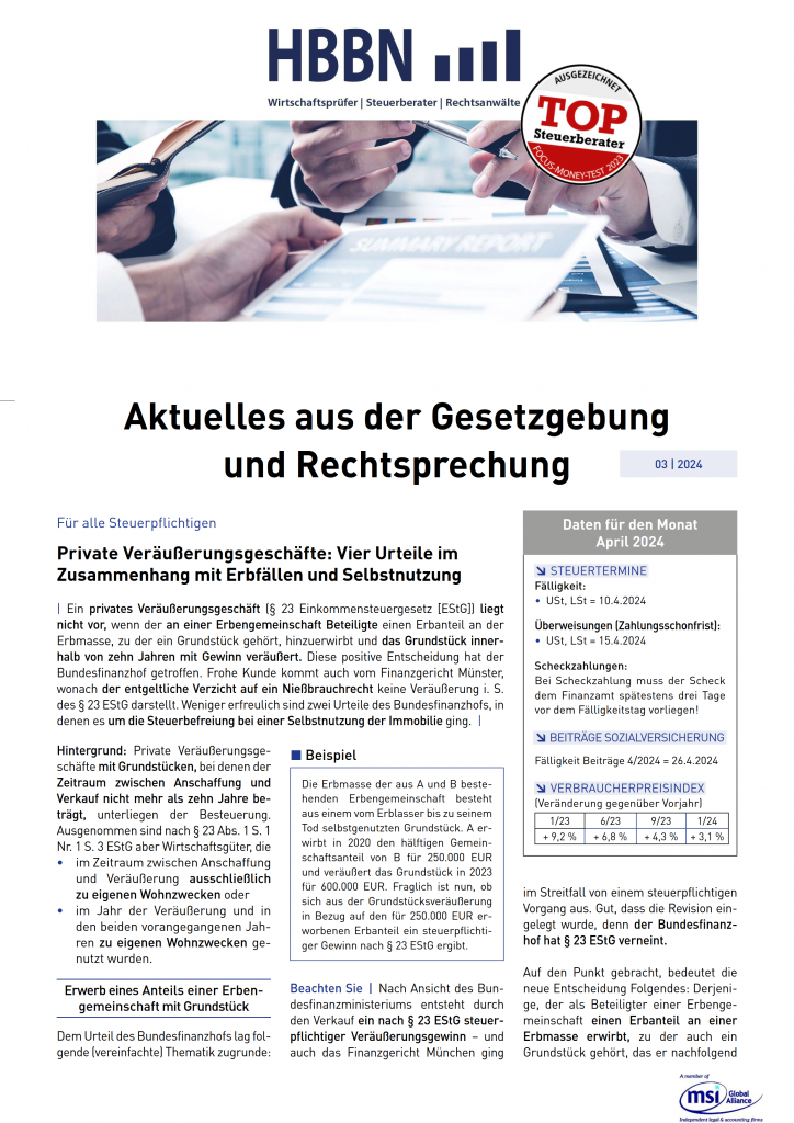 Mandantenrundschreiben - HBBN Steuerberater Wirtschaftsprüfer in ...
